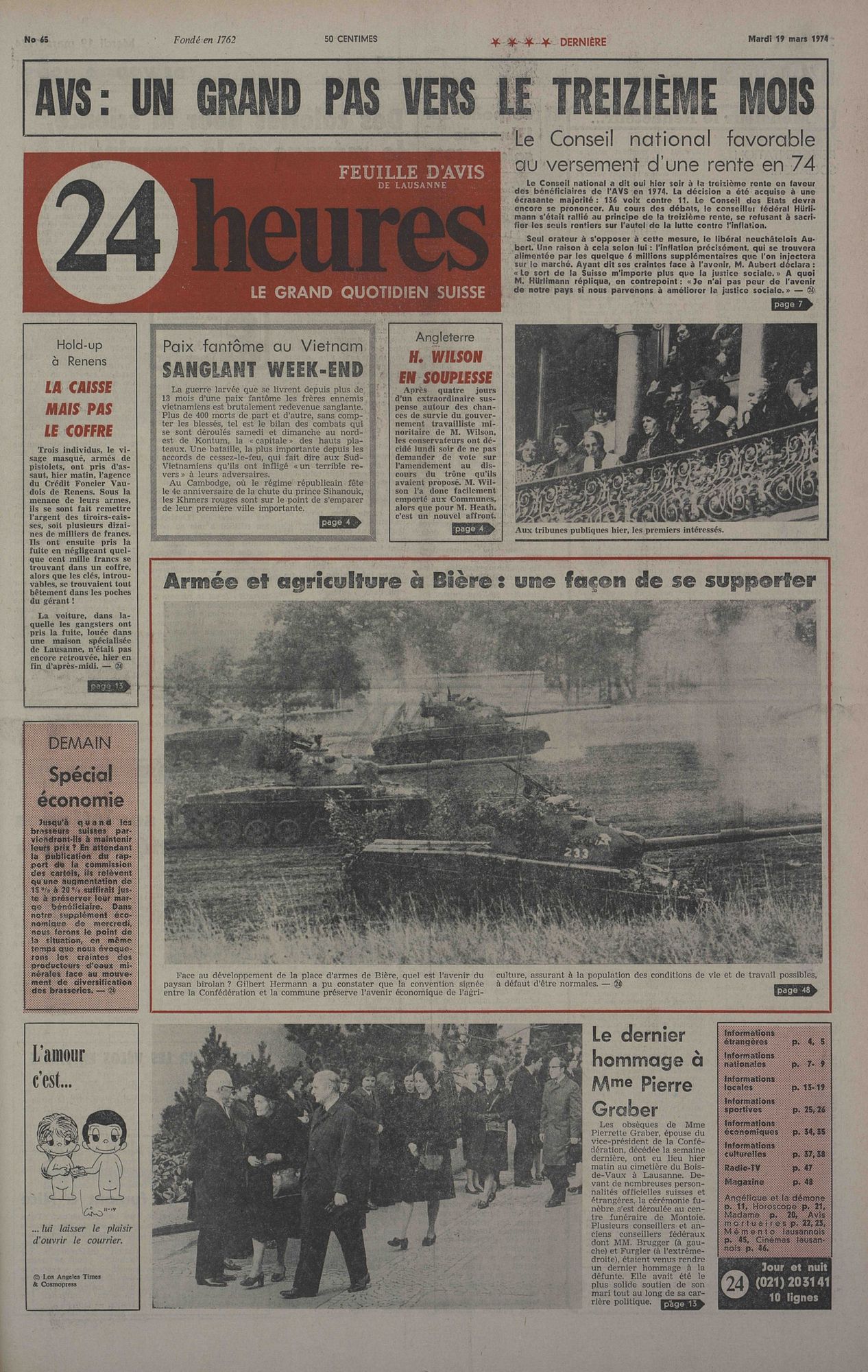 Votation: en 1974, Berne octroyait une 13e rente AVS | 24 heures