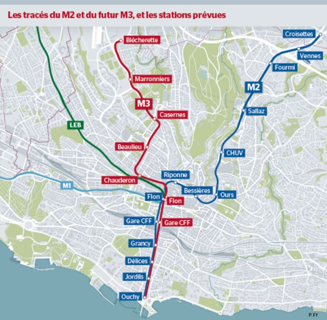 Le métro M3 est financé pour aller jusqu’à la Blécherette | 24 heures