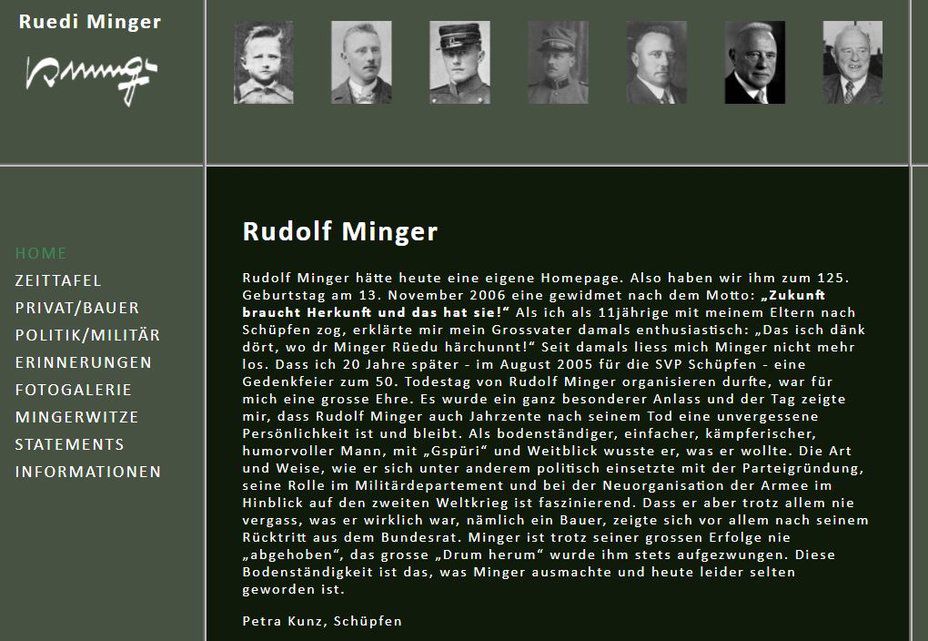 «Wir wünschen uns eine SVP, die sich an die Werte von Rudolf Minger ...