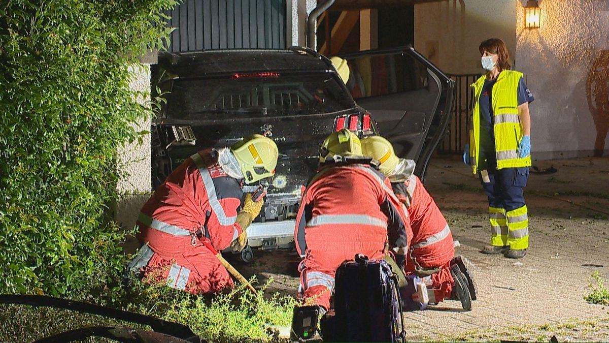 Unfall in Dorf - Hund und Frauchen im Auto eingeklemmt | Tages-Anzeiger