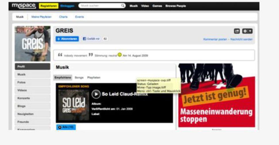 Berner Rapper löschen MySpace-Profile wegen SVP-Werbung | Berner Zeitung