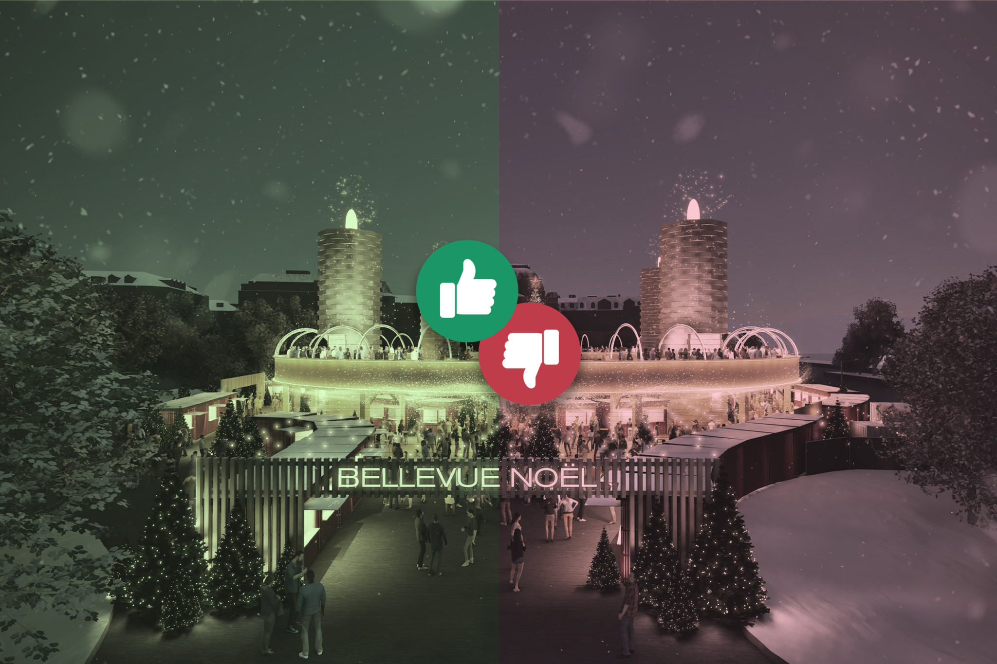 Bellevue Noël: 50-Meter-Adventskranz spaltet Zürich