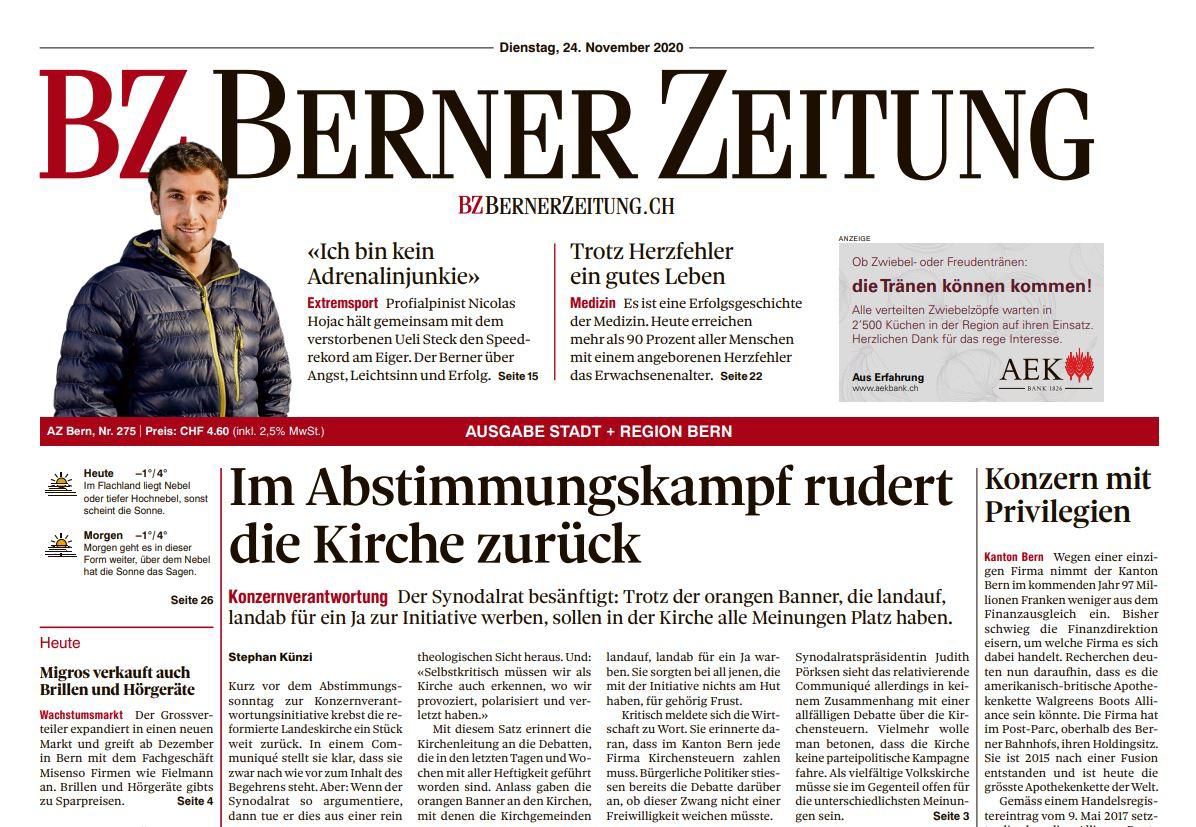 Die «BZ Berner Zeitung» von heute als PDF | Berner Zeitung
