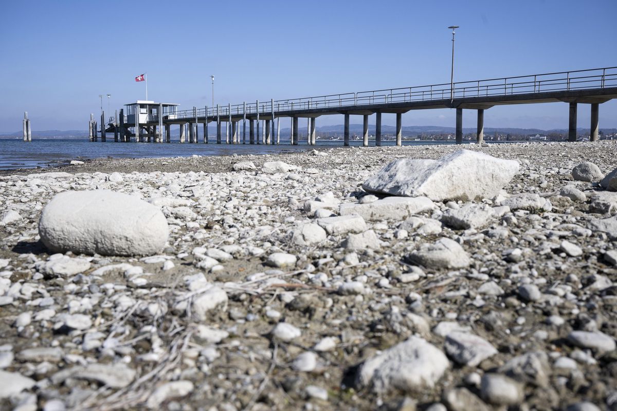 Boote im Trockenen: Wasserpegel an Schweizer Seen sehr niedrig | Tages ...