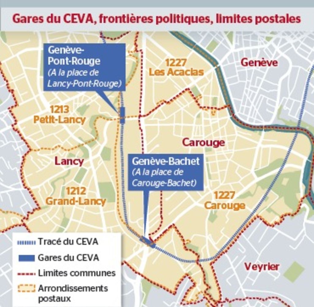 Berne avalise le nouveau nom des gares du CEVA | Tribune de Genève