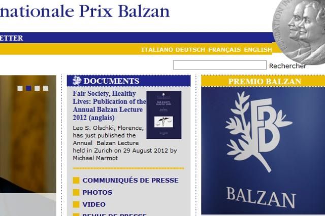 Les Prix Balzan vont à deux Américains, un Italien et un Canadien ...