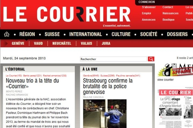 Deux femmes et un homme à la tête du quotidien «Le Courrier»