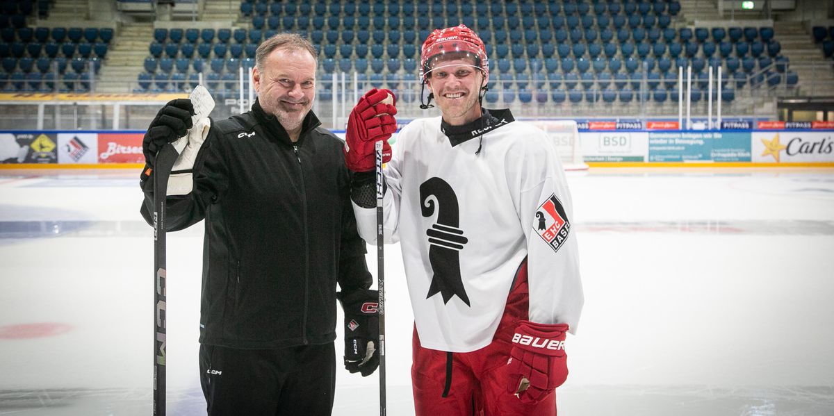 EHC Basel: Nikolaj Ehlers steht mit Vater Heinz auf dem Eis | Tages ...