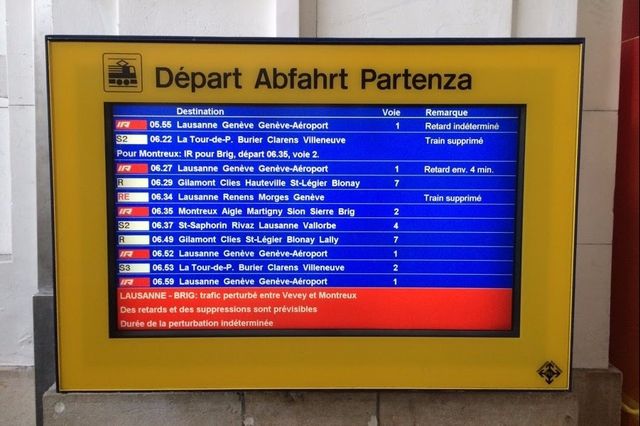CFF: Retards et trains supprimés entre Vevey et Lausanne - Le Matin