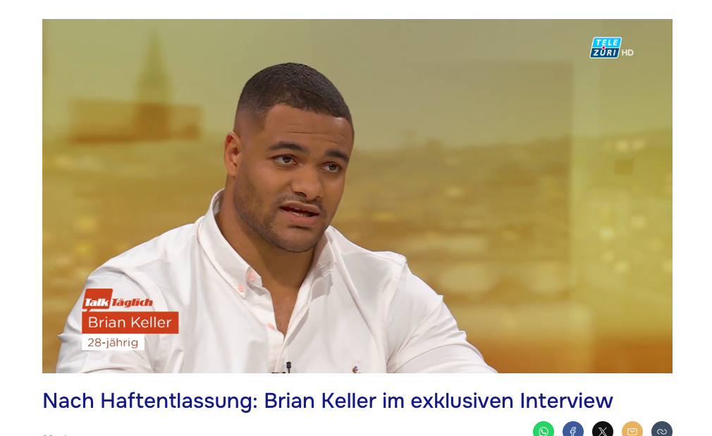 Brian Keller im «TalkTäglich»: «Dass ich heute so mit Ihnen reden kann ...