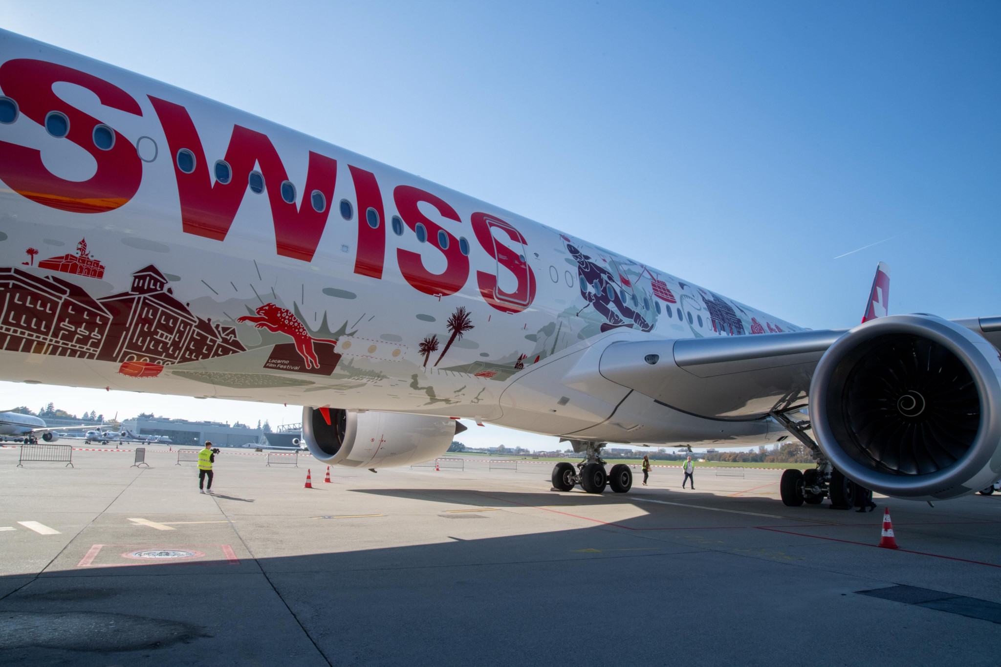 Genève: Swiss présente son nouvel Airbus A350 aux passionnés