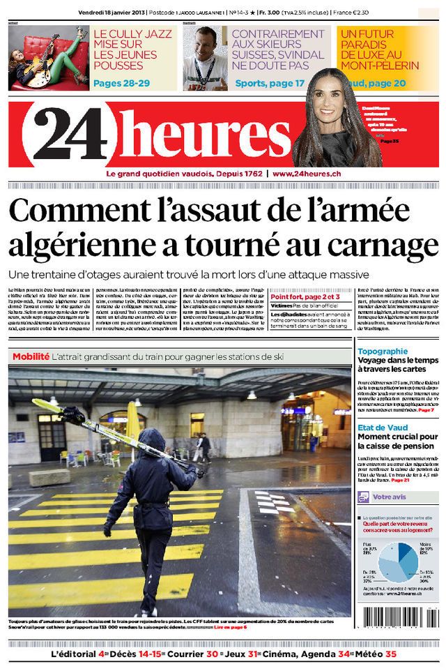 A la une de votre journal | 24 heures