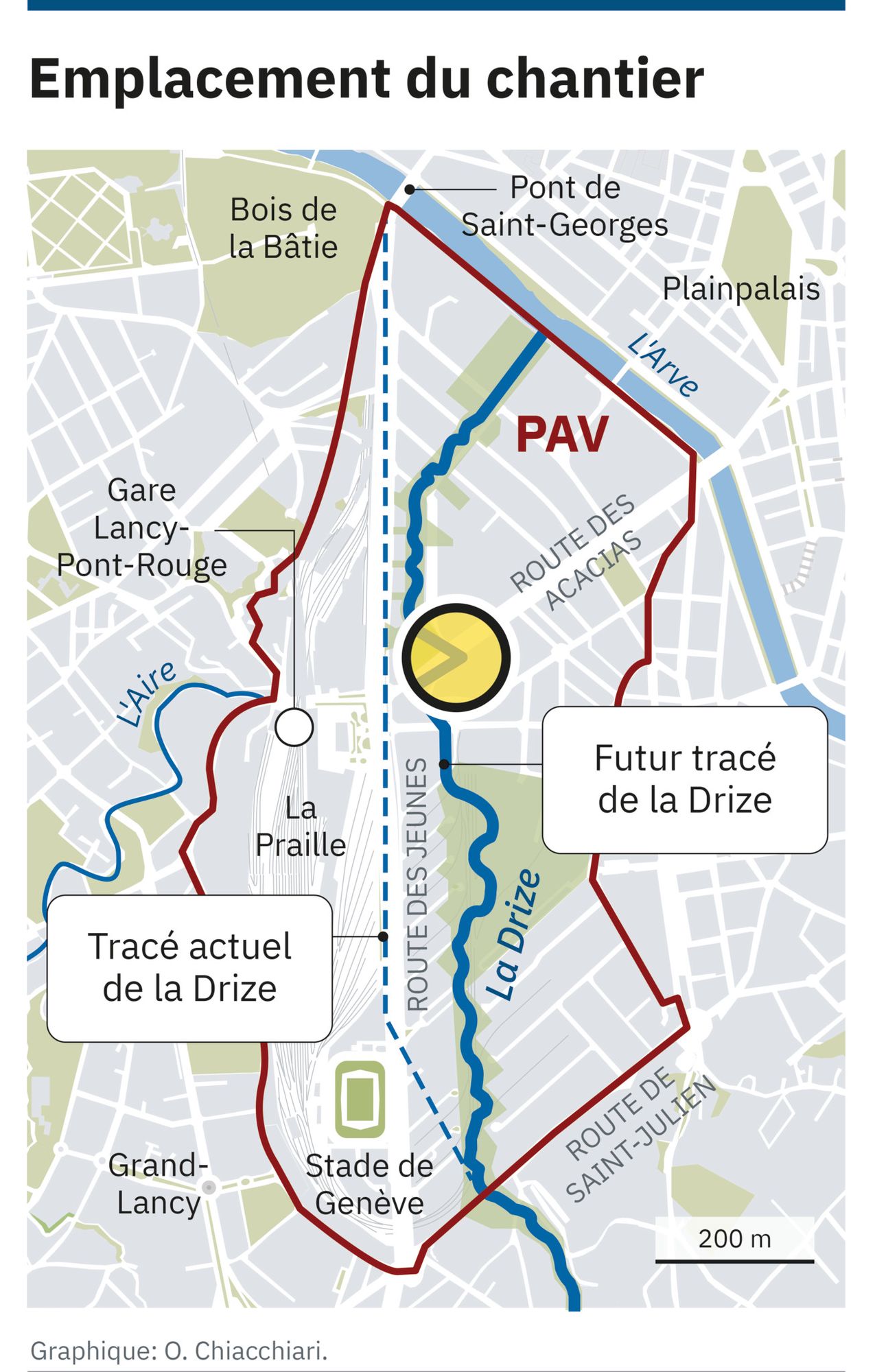 Le futur lit de la Drize se construit aux Acacias | Tribune de Genève