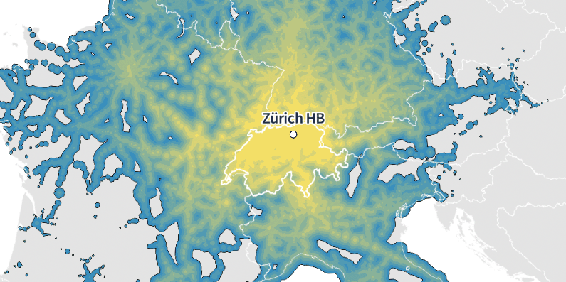 Interaktiver Reise-Rechner: So weit kommen Sie mit dem Zug von Ihrem ...